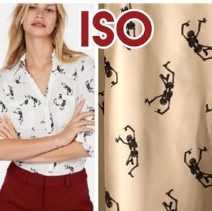 Express | Tops | Iso Dancing Skeletons Express Portofino | Poshmark